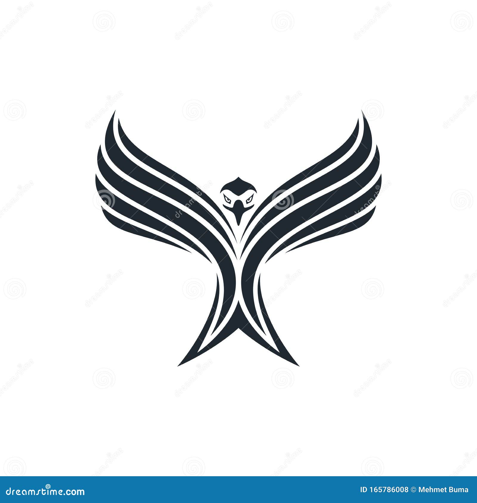 Eagle With Rising Wings. Heraldry. Hand Drawn Vector Illustration For ...