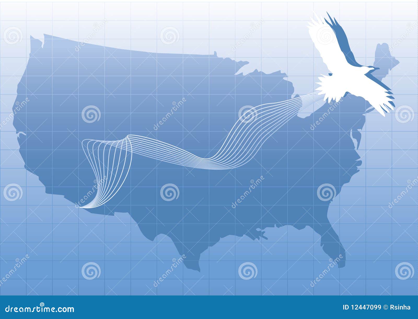 Eagle with Stylized USA Map. Stock Vector - Illustration of eagle ...