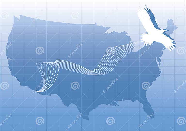 Eagle with Stylized USA Map. Stock Vector - Illustration of eagle ...