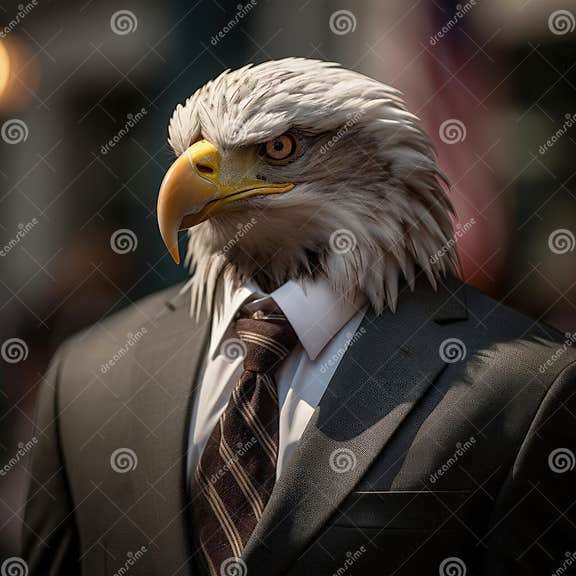Eagle in suit and tie stock photo. Image of eagle, elegant - 298617912