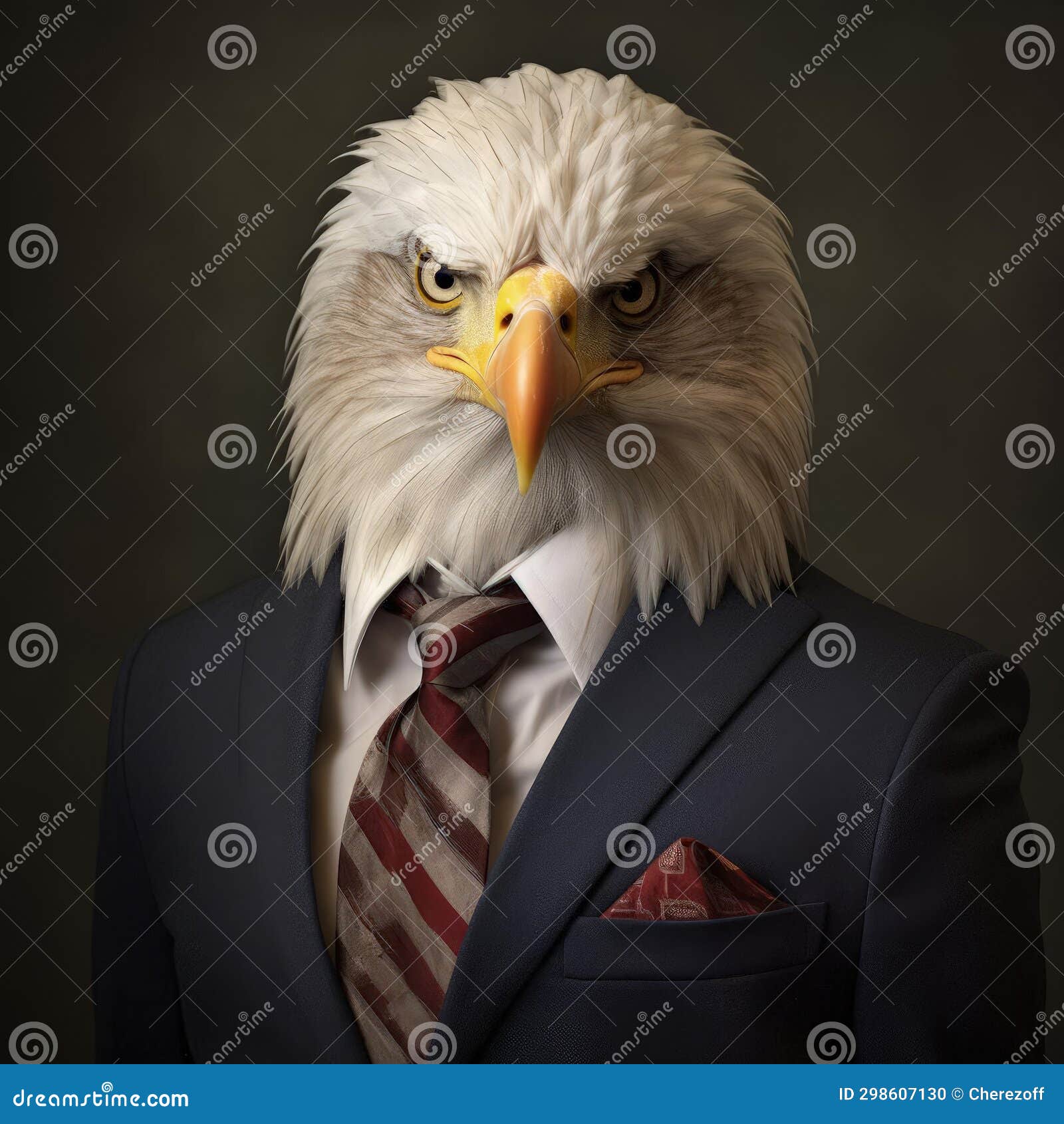 Eagle in suit and tie stock photo. Image of dressed - 298607130