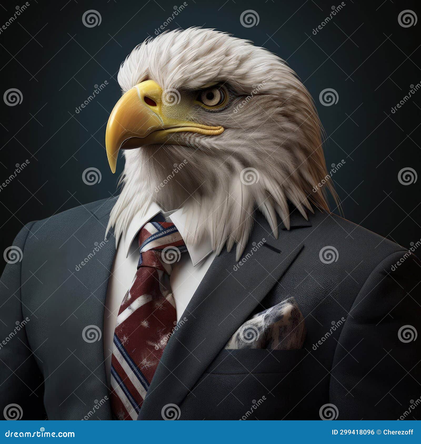 Eagle in suit and tie stock illustration. Illustration of dressed ...