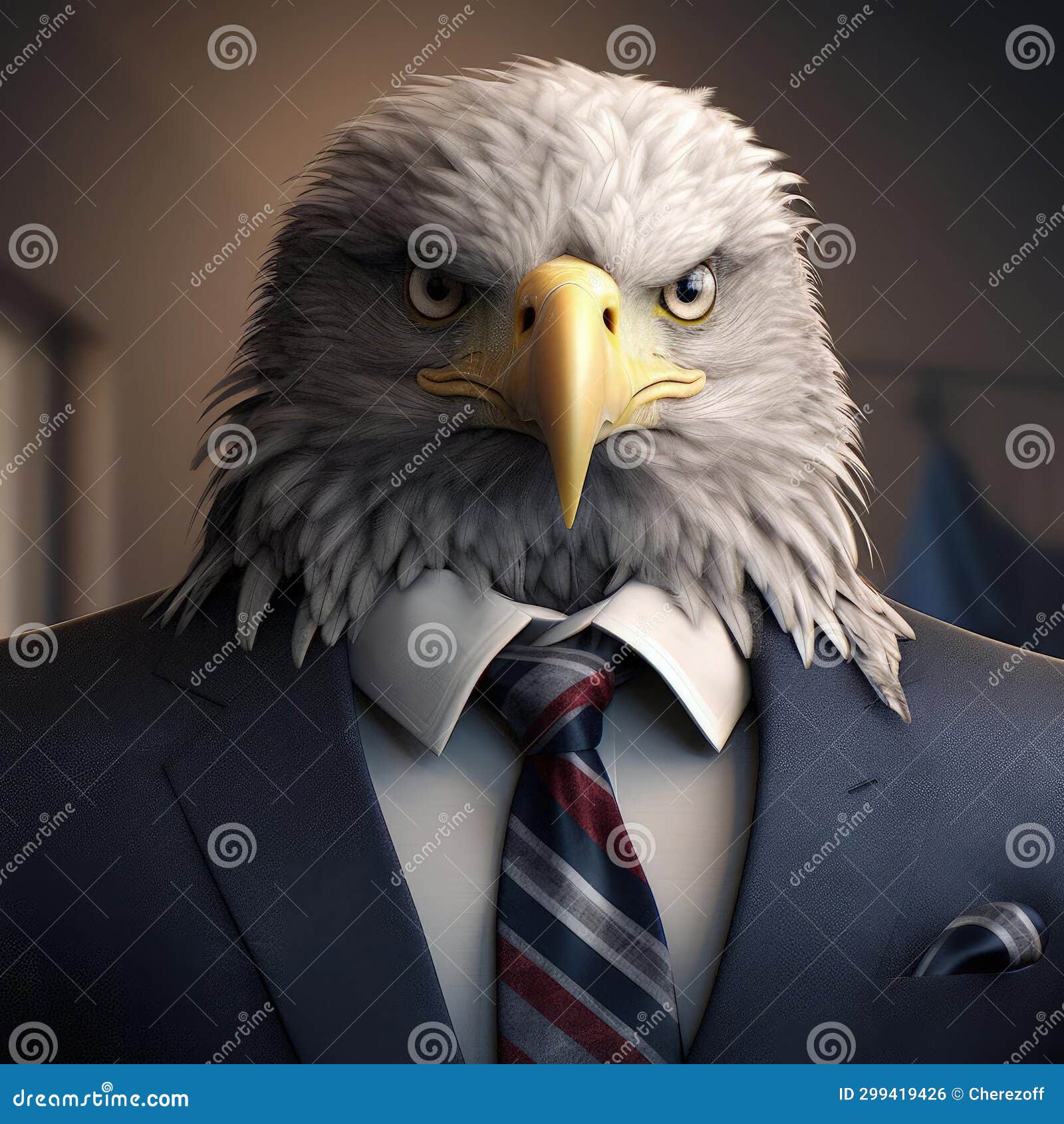 Eagle in suit and tie stock photo. Image of vest, clothing - 299419426
