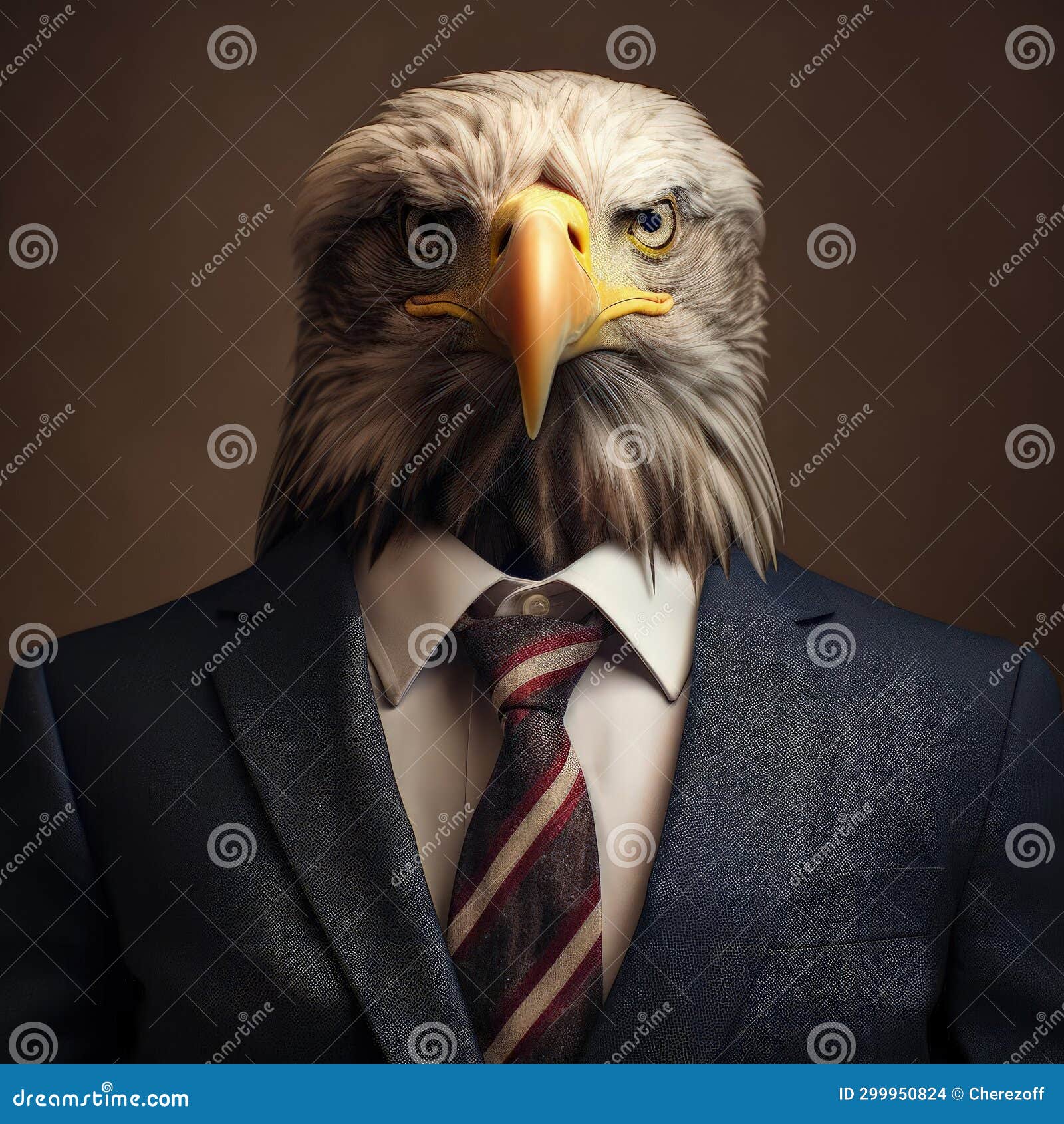 Eagle in suit and tie stock illustration. Illustration of bird - 299950824