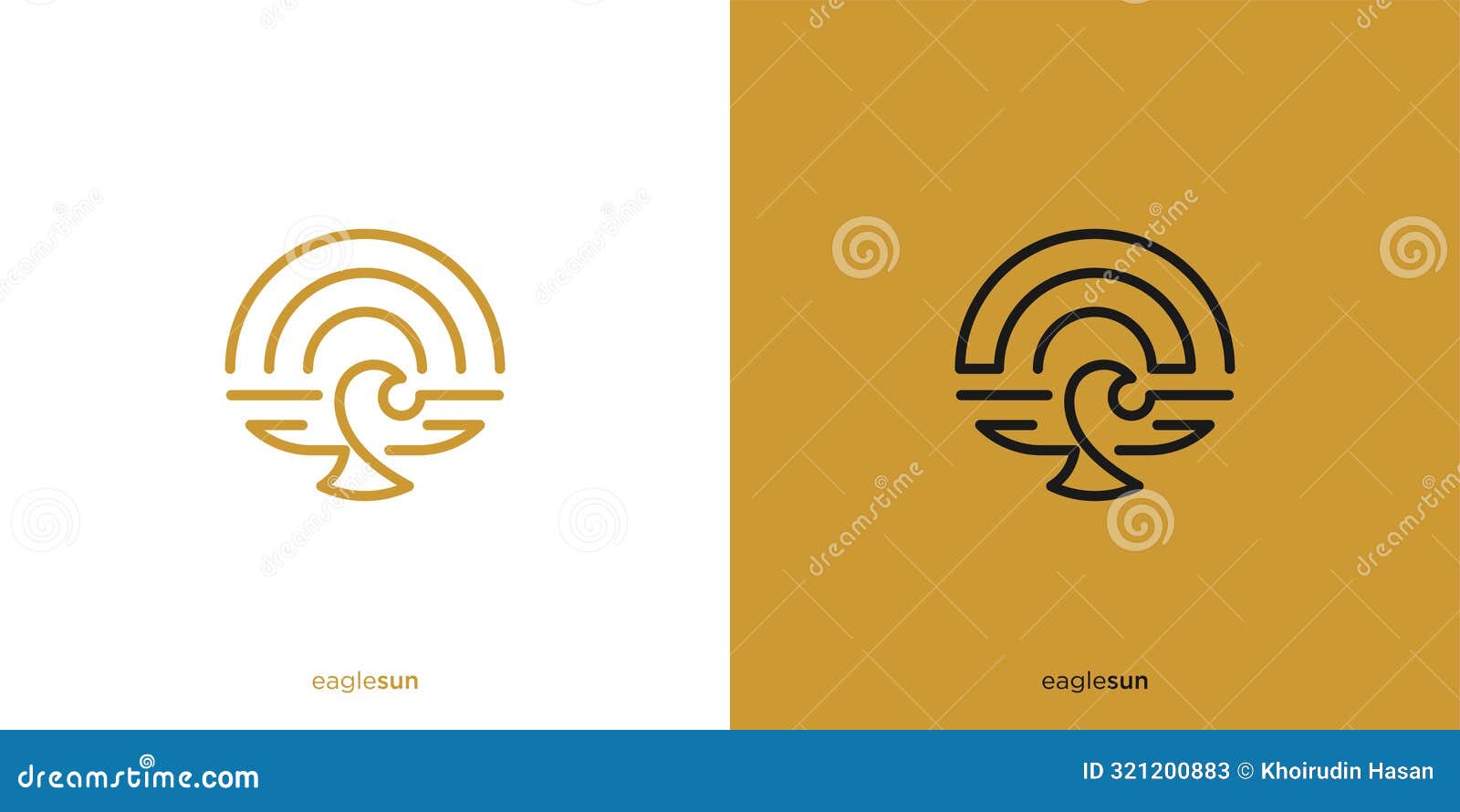 Minimalist Modern Eagle Sun Logo Design. Flying Bird, Falcon, Hawk ...