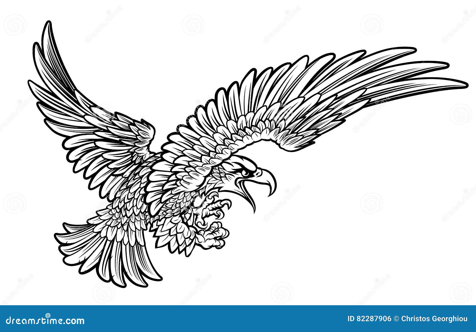 Swooping Eagle Vector Illustration | CartoonDealer.com #89684050