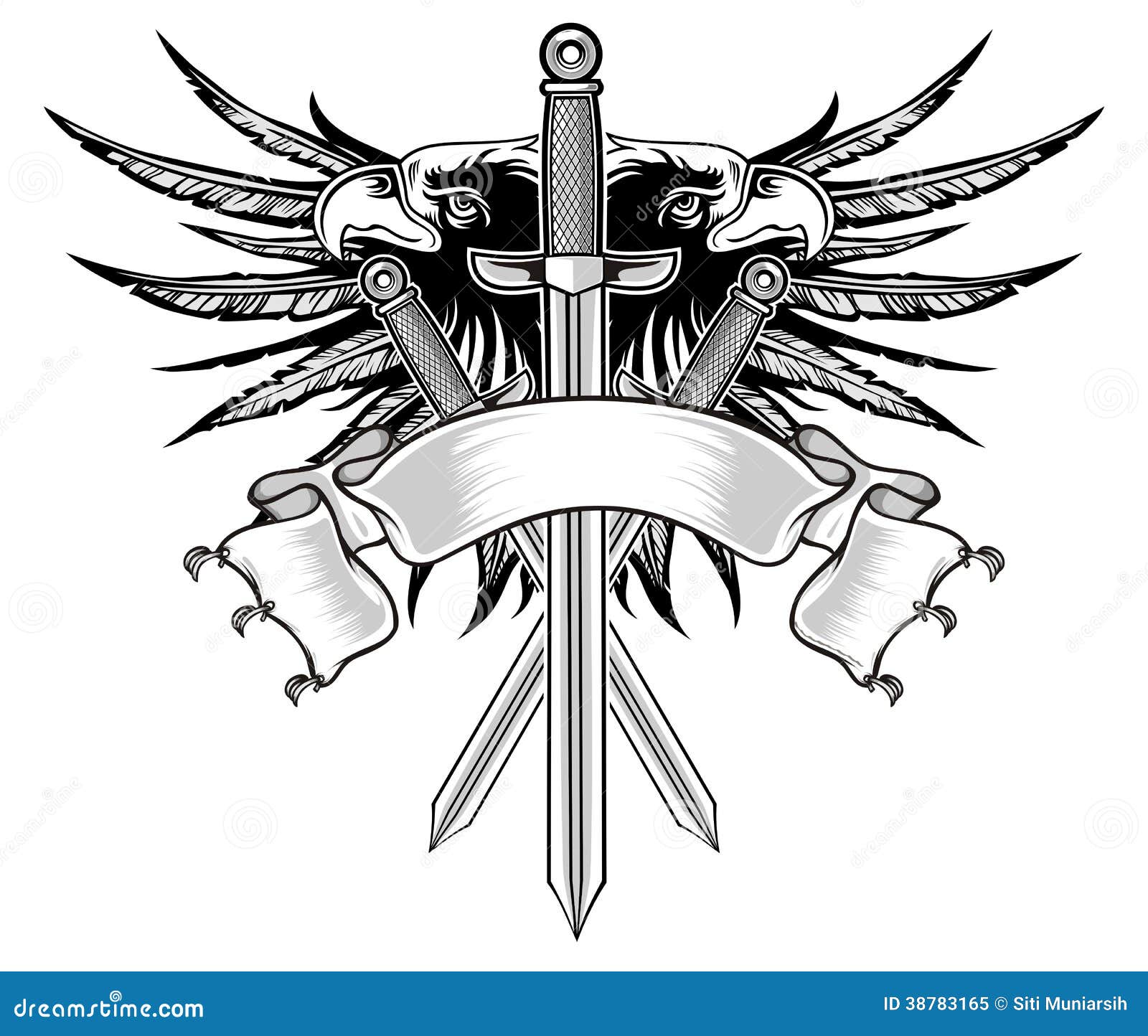 Eagle And Sword Cartoon Vector | CartoonDealer.com #38783165
