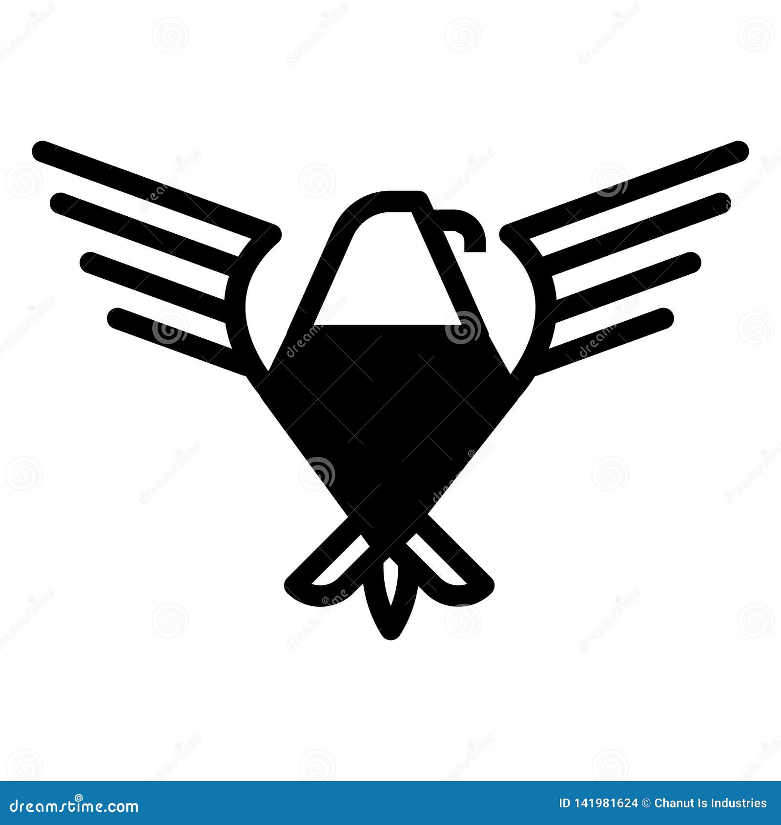 USA Eagle Solid Illustration Stock Vector - Illustration of airforce ...