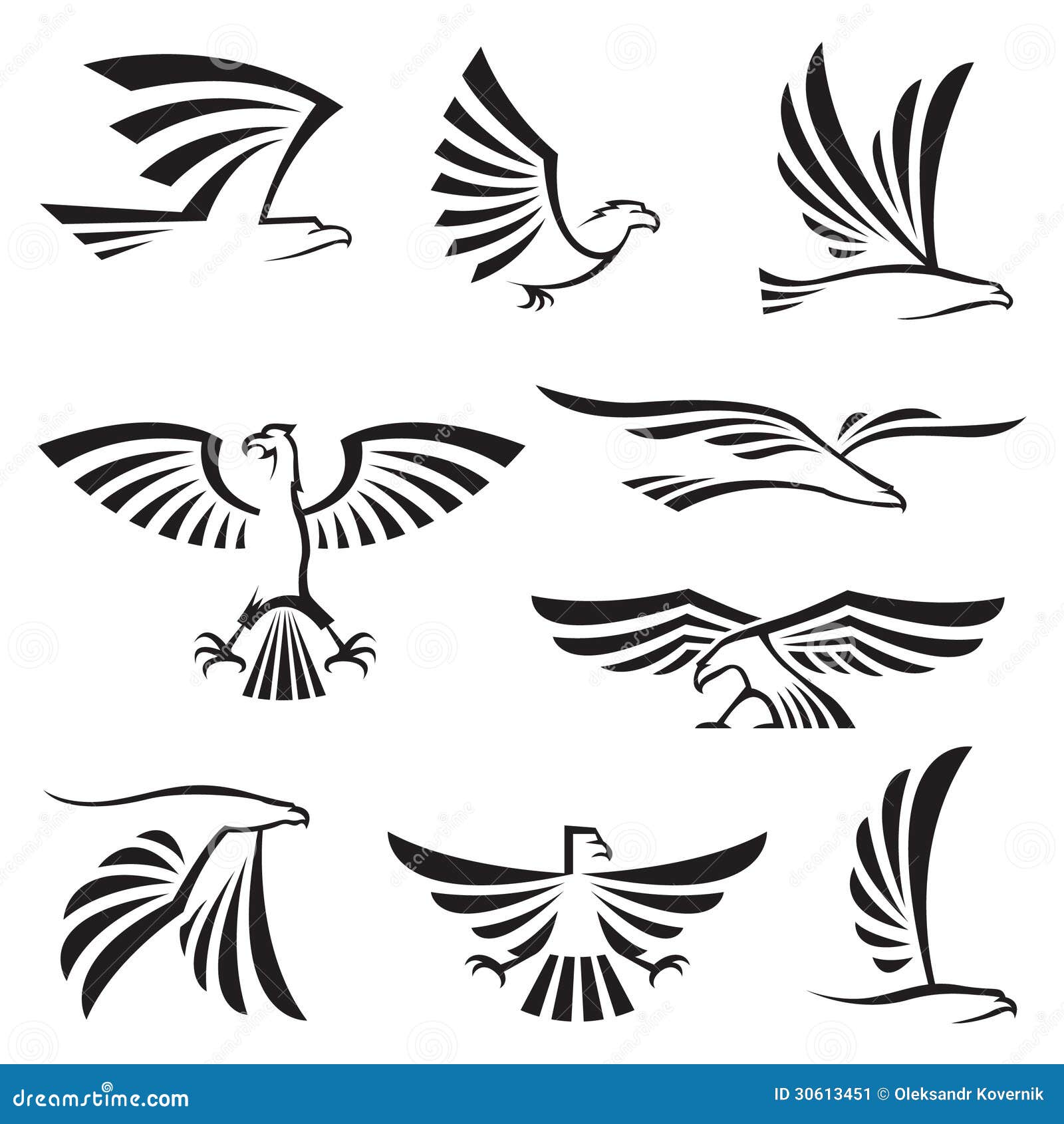 Eagle symbols stock vector. Illustration of black, abstract - 30613451