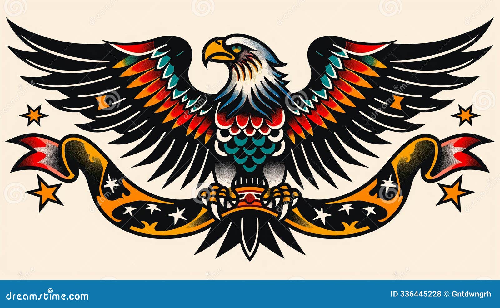 Eagle Tattoo Design. American Traditional Style, Eagle Tattoo Flash ...
