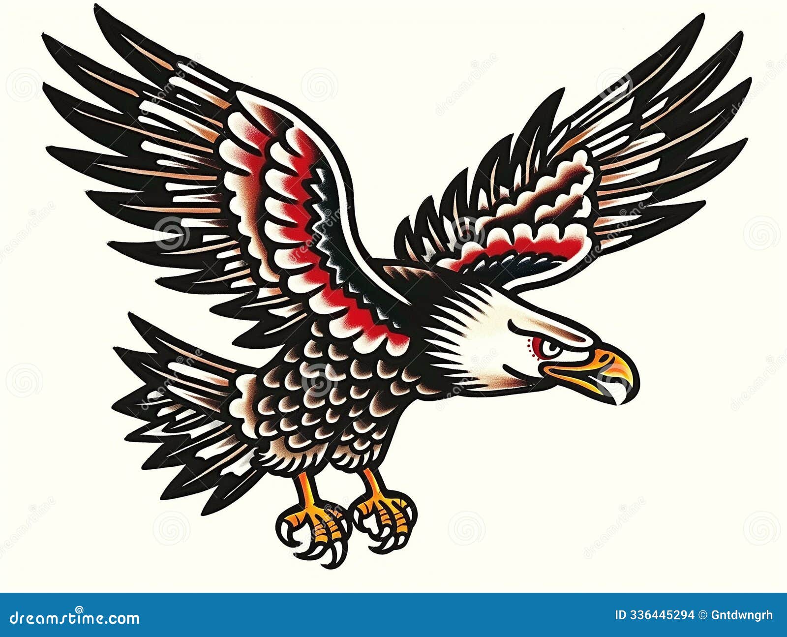 Eagle Tattoo Design. American Traditional Style, Eagle Tattoo Flash ...