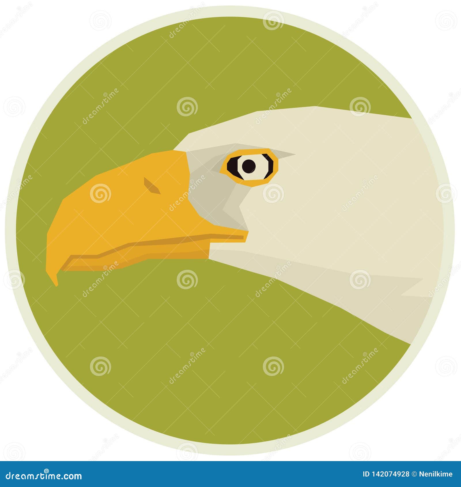 Eagle Vector Illustration of Bird in Round Frame Stock Vector ...
