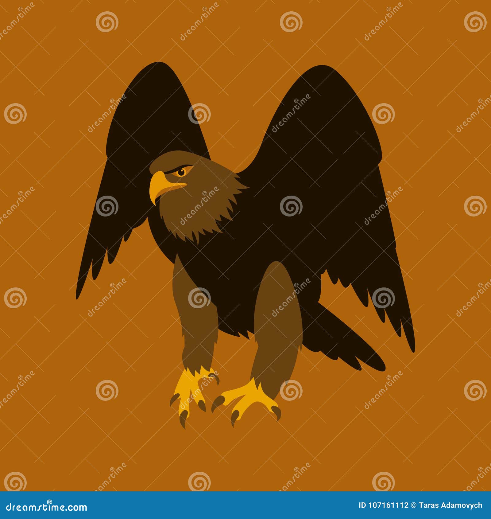 Eagle Vector Illustration Flat Style Front Stock Vector - Illustration ...