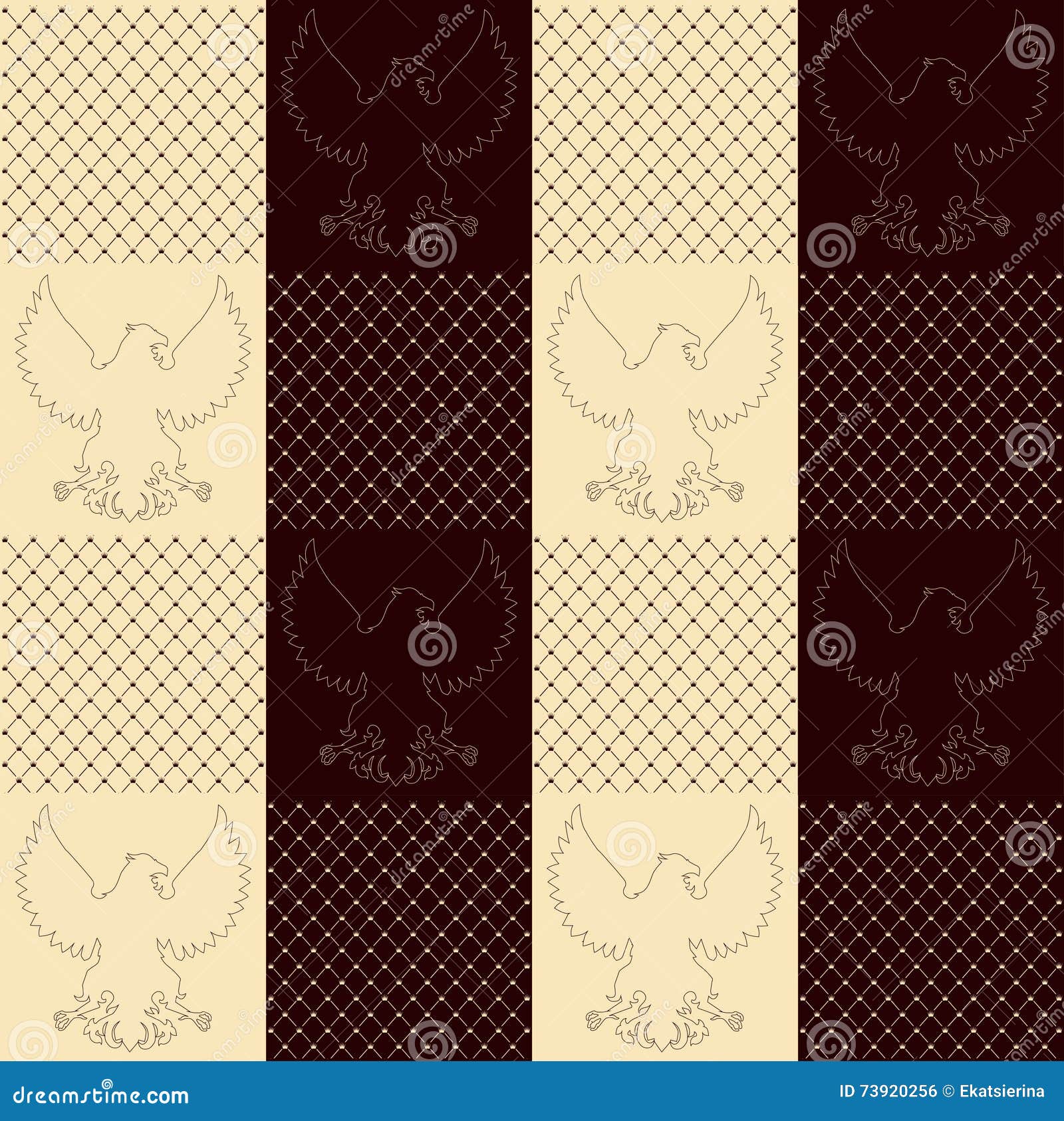 Eagle Vintage Seamless Texture Stock Vector - Illustration of eagle ...