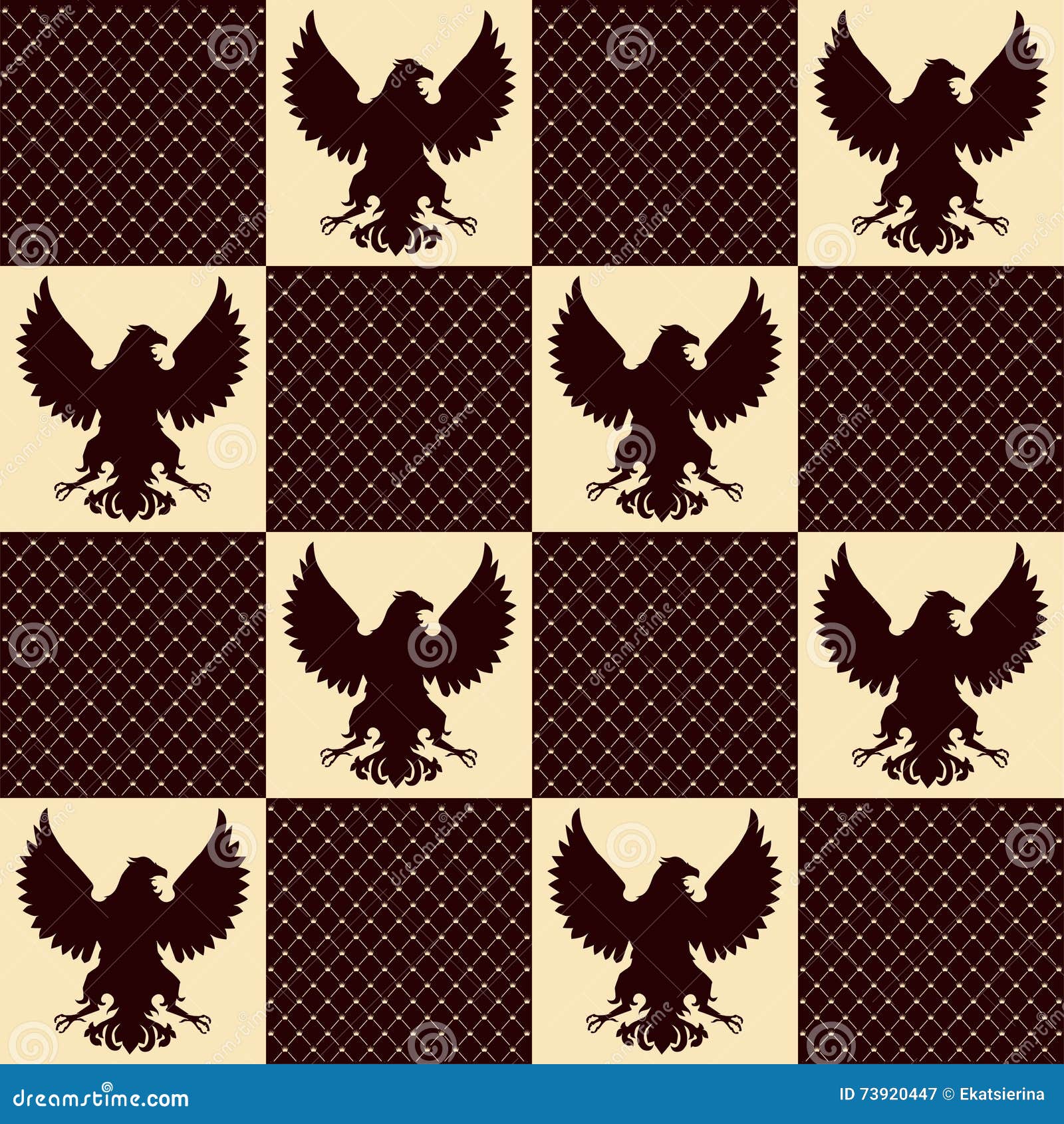 Eagle Vintage Seamless Texture Stock Vector - Illustration of contrast ...