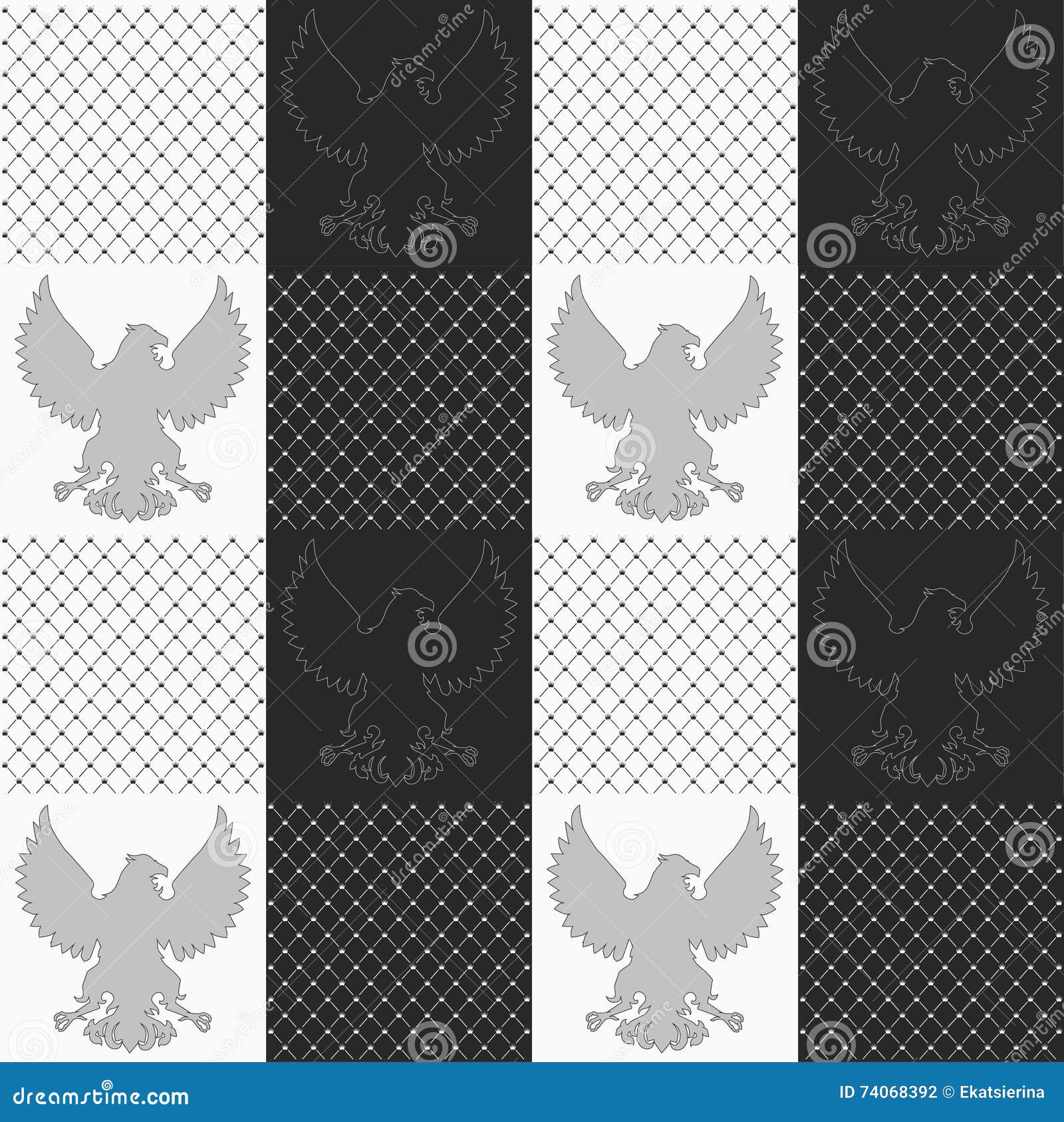 Eagle Vintage Seamless Texture Stock Vector - Illustration of flying ...