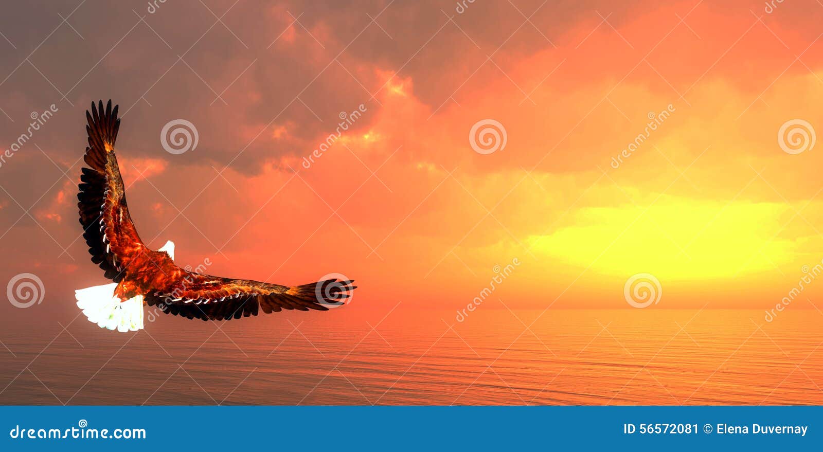 Eagle volant - 3D rendent illustration stock. Illustration du clavette ...