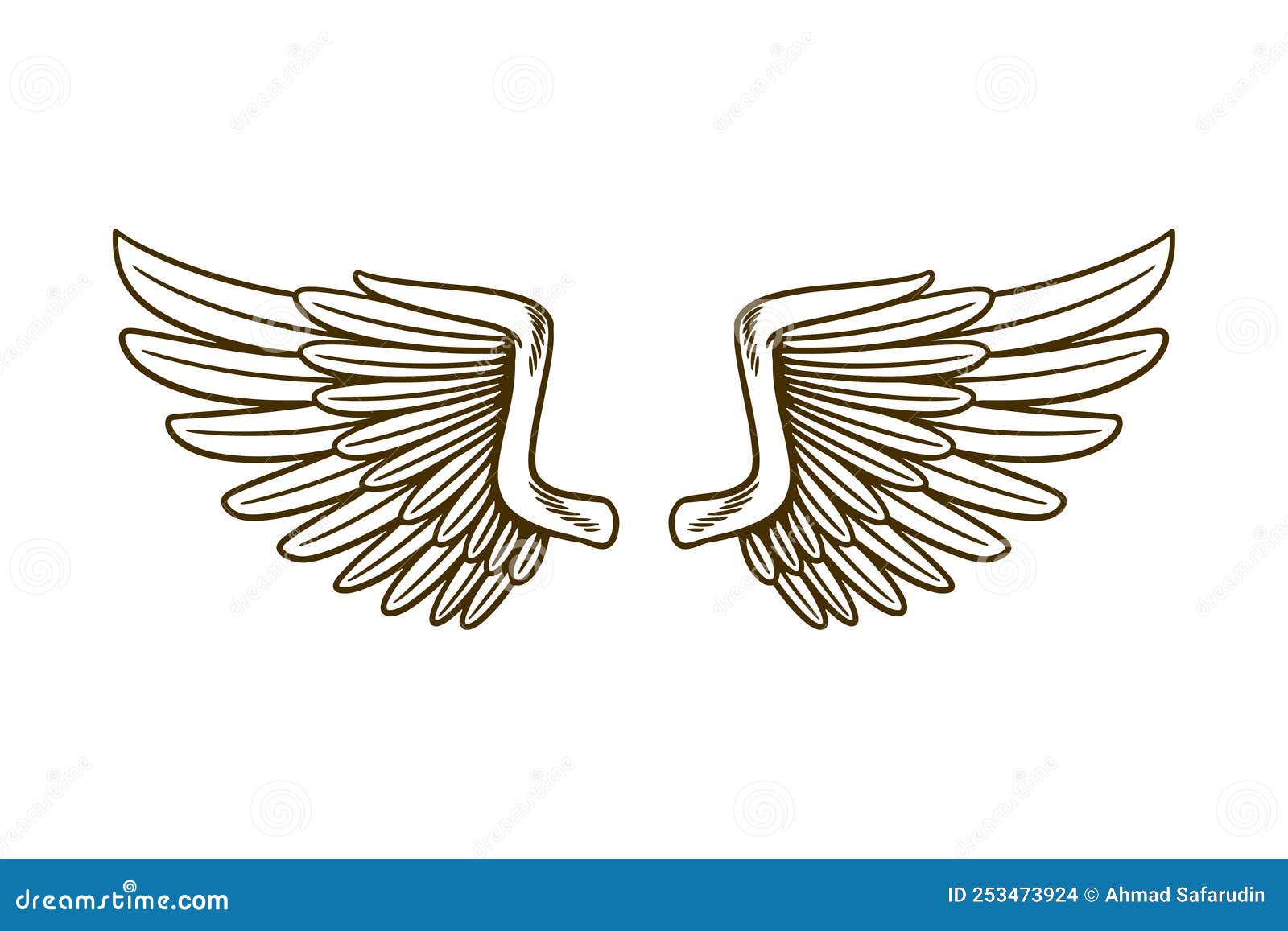 Eagle Wing Vector Illustration Stock Vector - Illustration of graphic ...