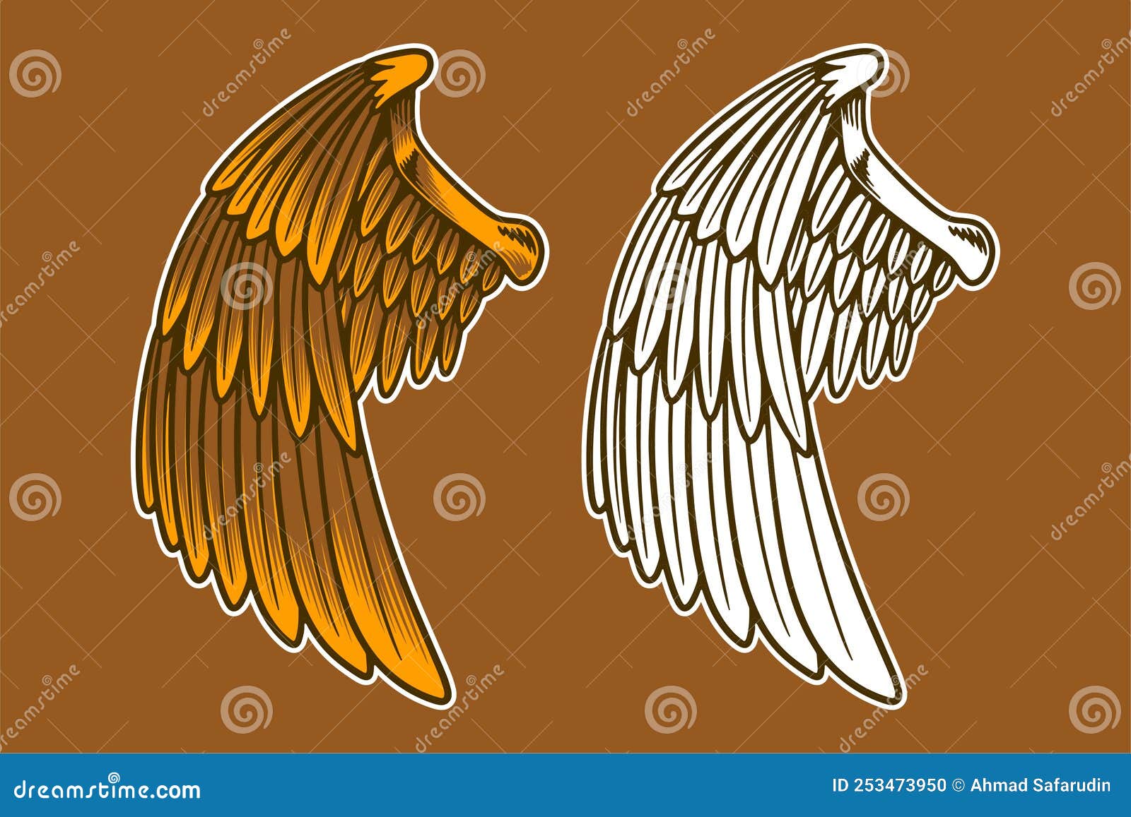 Eagle Wing Vector Illustration Stock Vector - Illustration of gothic ...