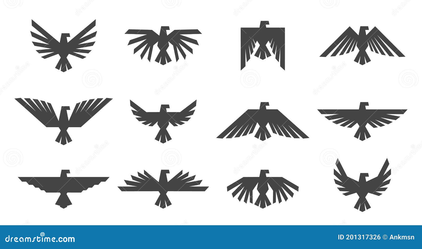 Eagles Graphic Element, Template for Logo or Icons. Heraldic Symbol ...