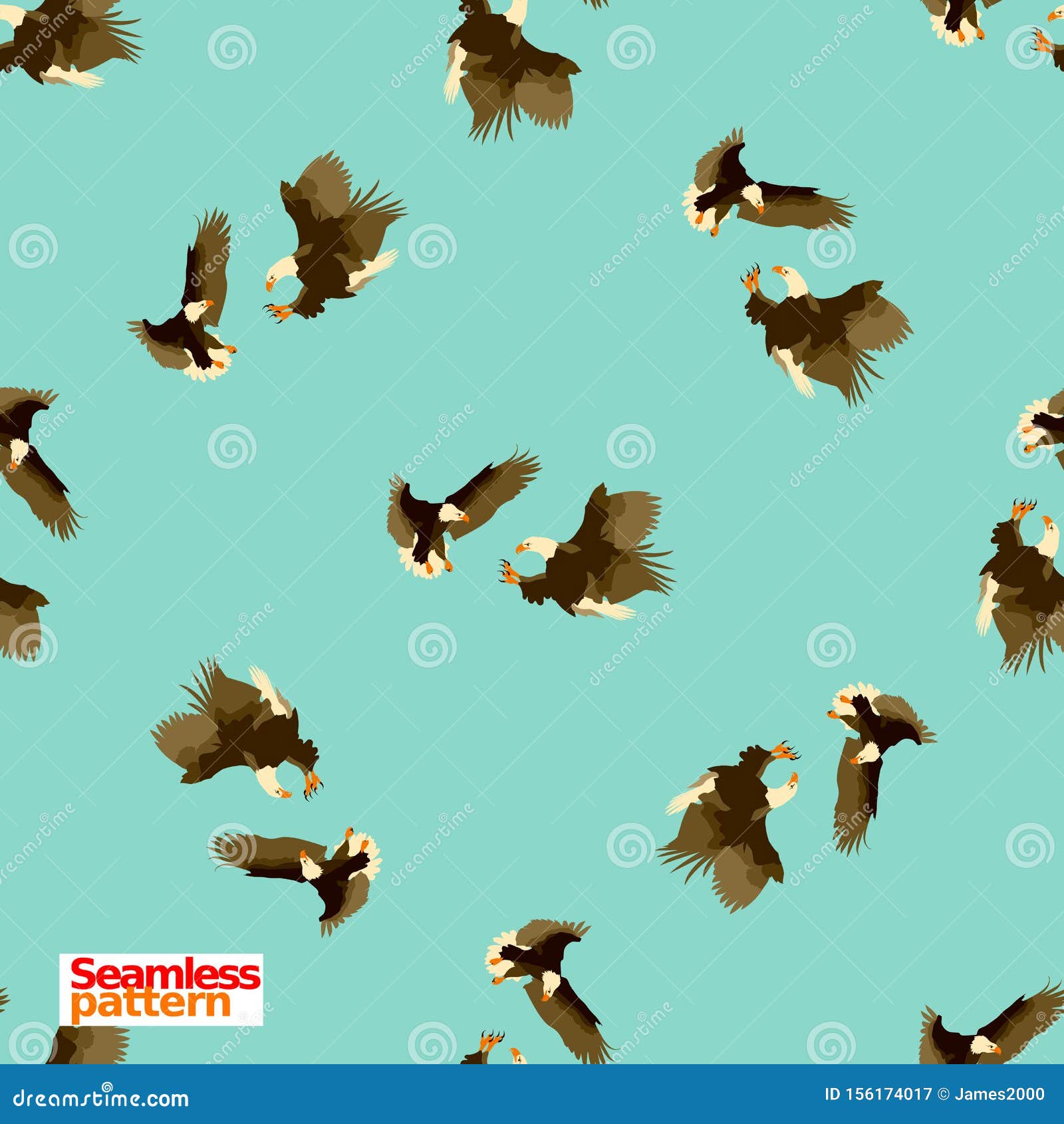 Eagles seamless pattern stock vector. Illustration of shape - 156174017