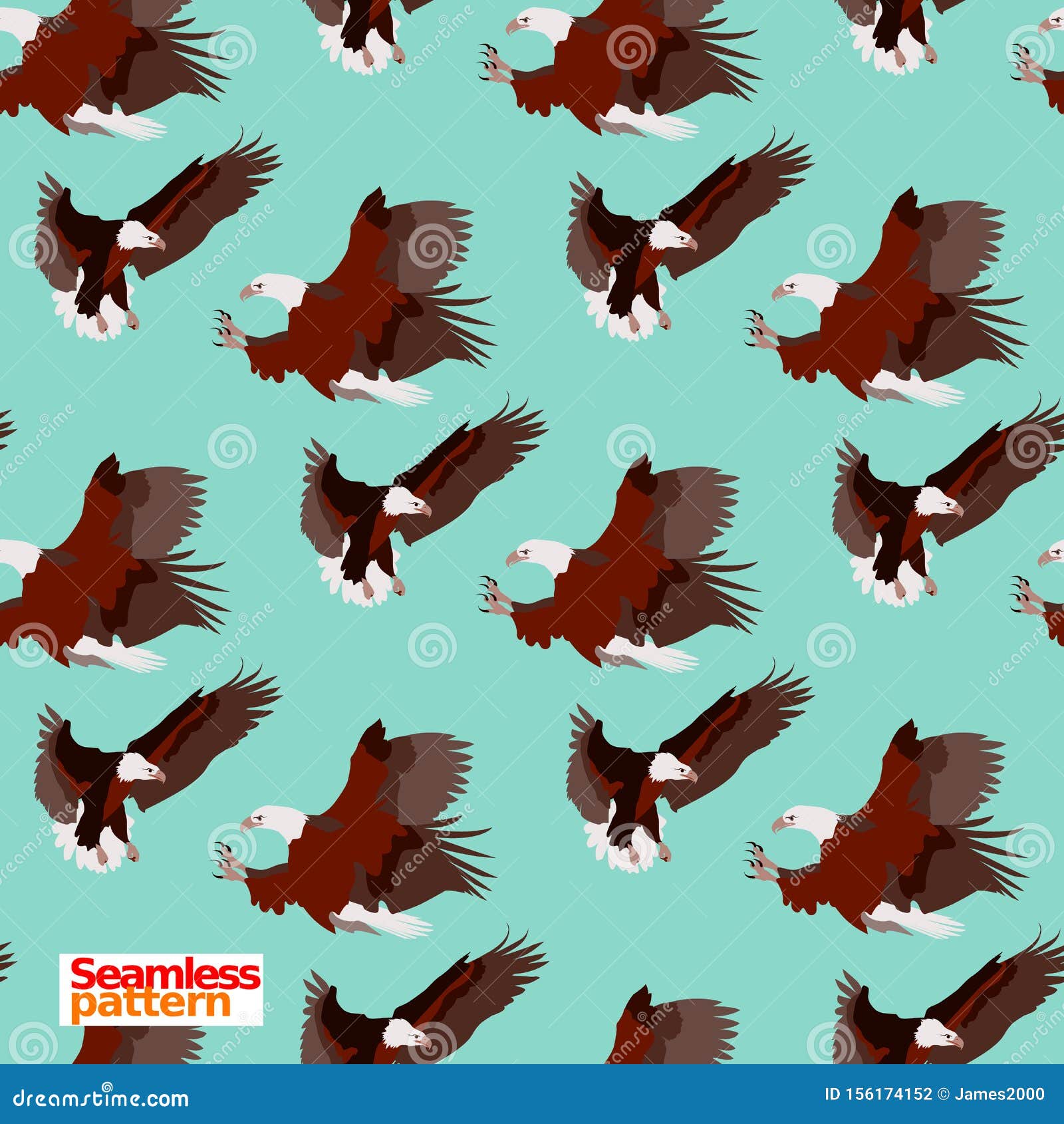 Eagles seamless pattern stock illustration. Illustration of seamless ...