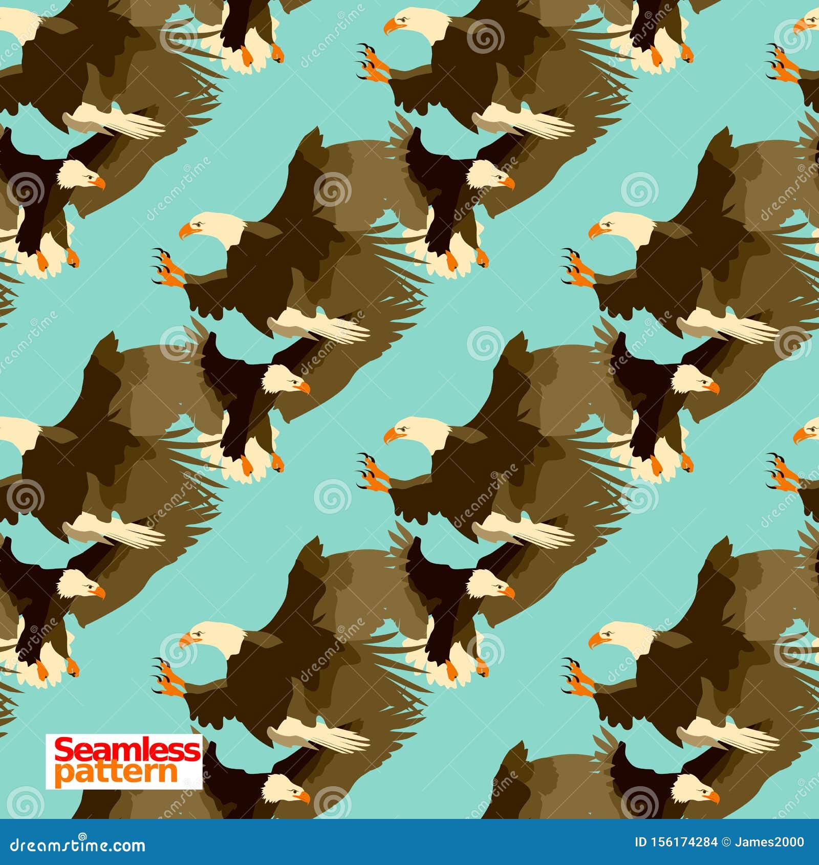 Eagles seamless pattern stock vector. Illustration of background ...