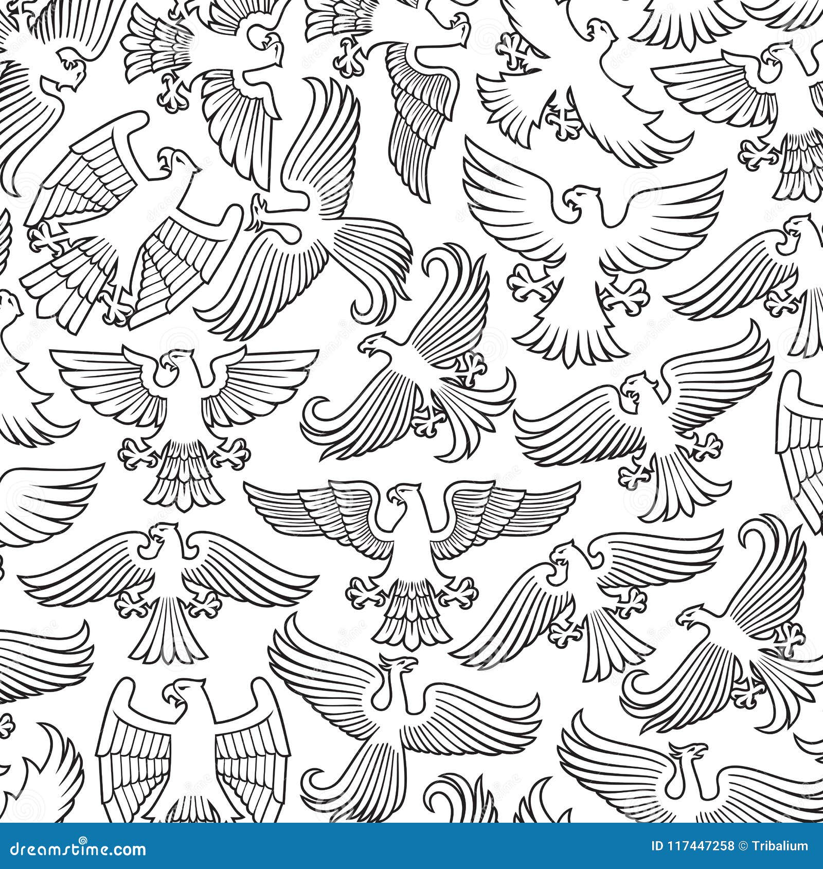 Background Pattern with Heraldic Eagles Stock Vector - Illustration of ...