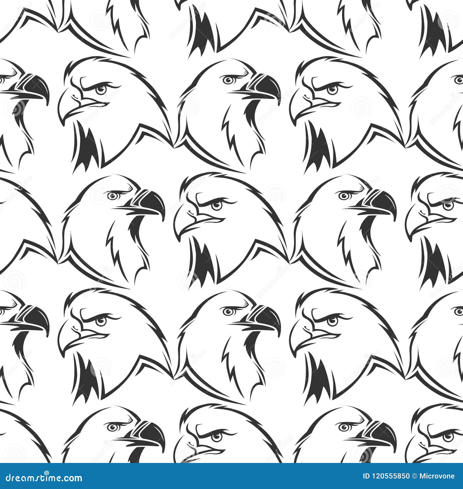 Eagles Vector Seamless Pattern Design Stock Vector - Illustration of ...
