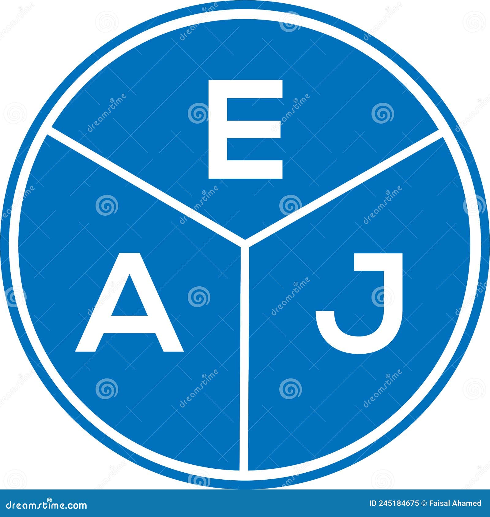 EAJ Letter Logo Design on White Background. EAJ Creative Circle Letter ...