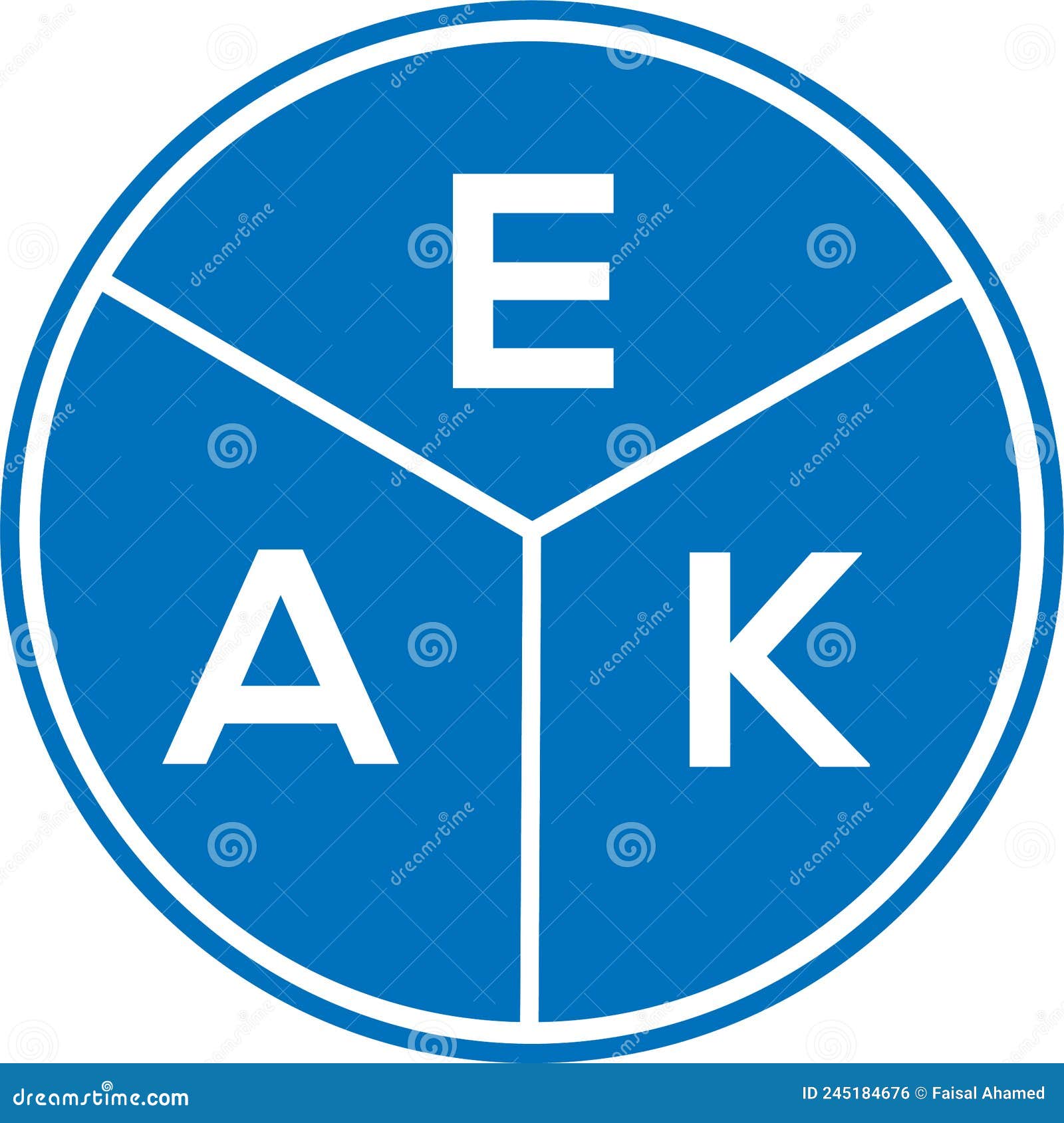 EAK Letter Logo Design on White Background. EAK Creative Circle Letter ...