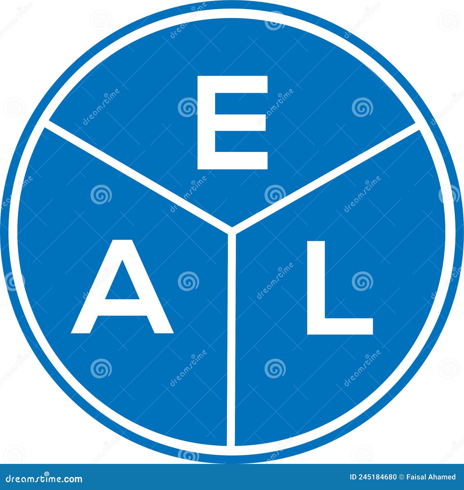 EAL Letter Logo Design on White Background. EAL Creative Circle Letter ...