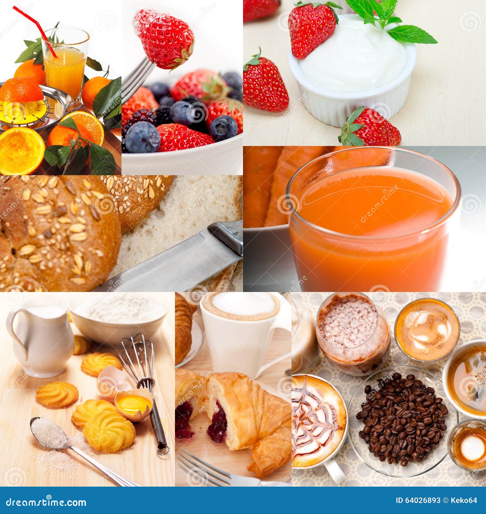 Ealthy Vegetarian Breakfast Collage Stock Image - Image of natural ...