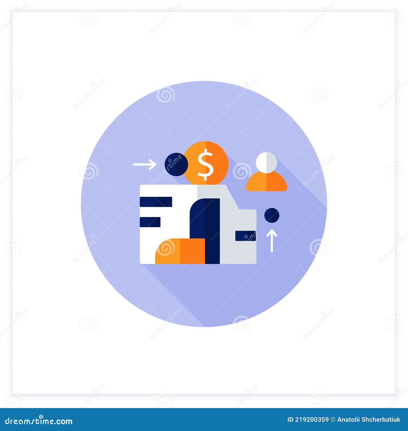 EAM flat icon stock vector. Illustration of trade, development - 219200359