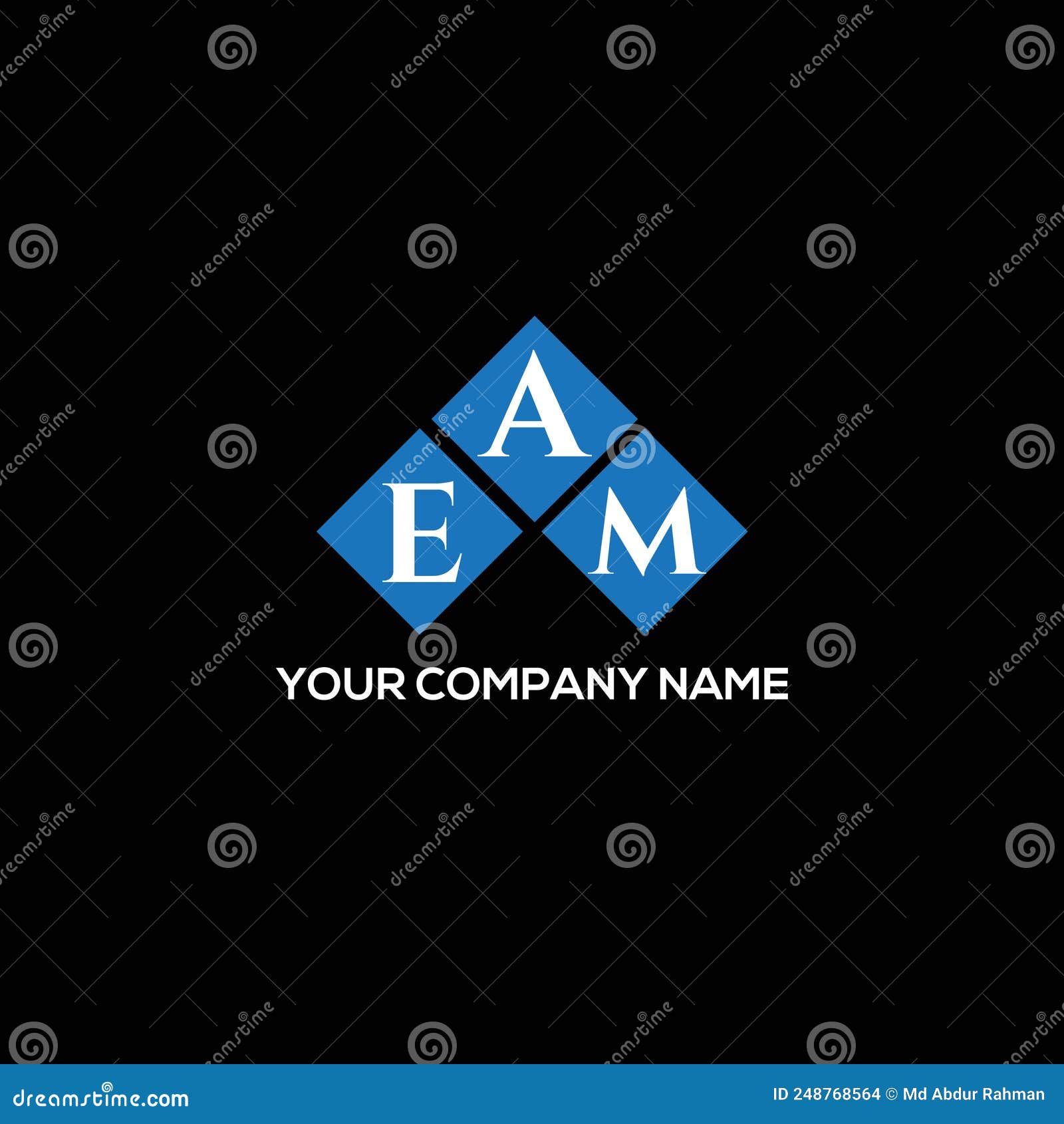 EAM Letter Logo Design On BLACK Background. EAM Creative Initials ...