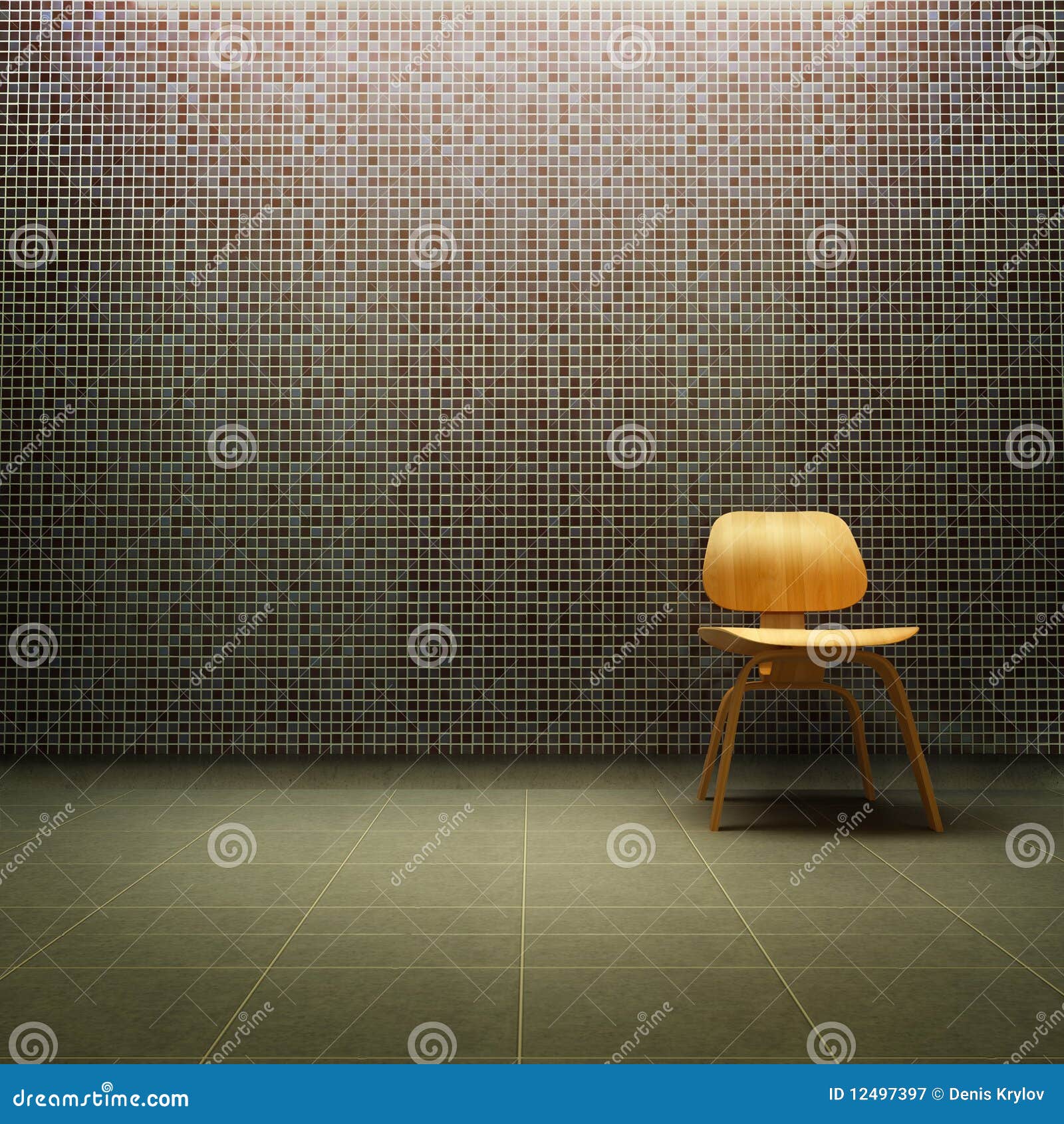 Eames Chair In Cartoon Style Stiker On White Background On Isolated ...