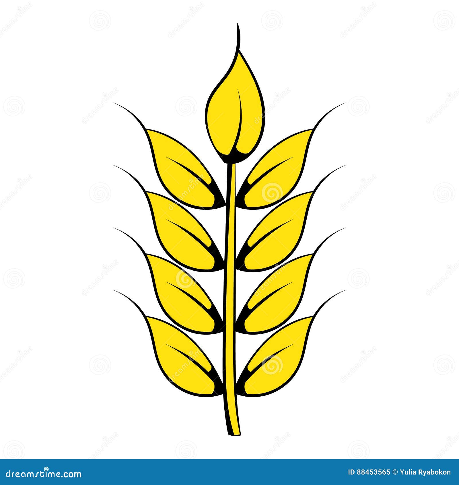 Ear of barley icon cartoon stock vector. Illustration of grow - 88453565