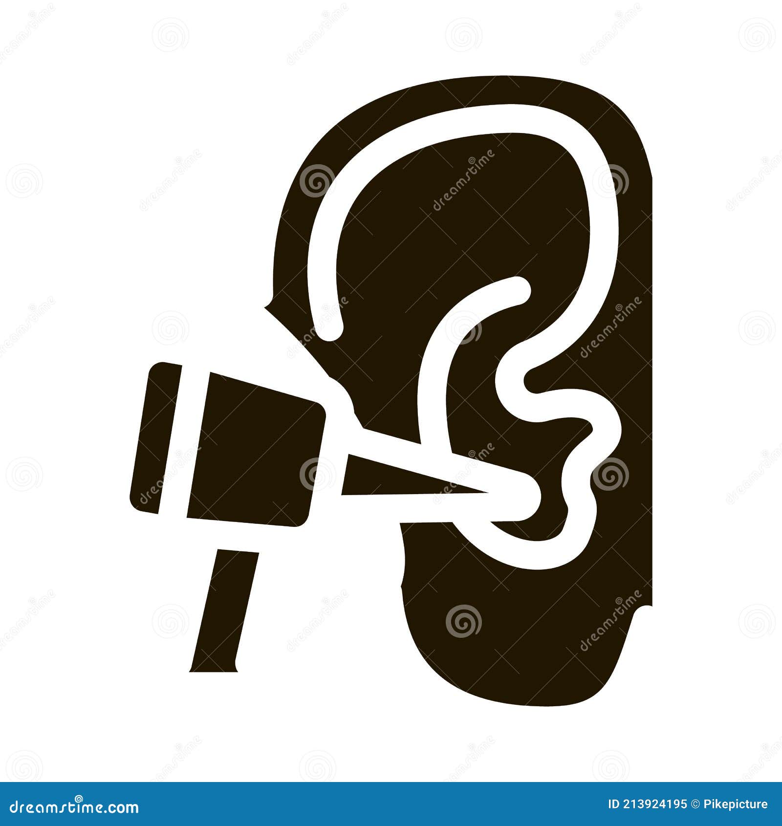 Ear Check Icon Vector Glyph Illustration Stock Vector - Illustration of ...