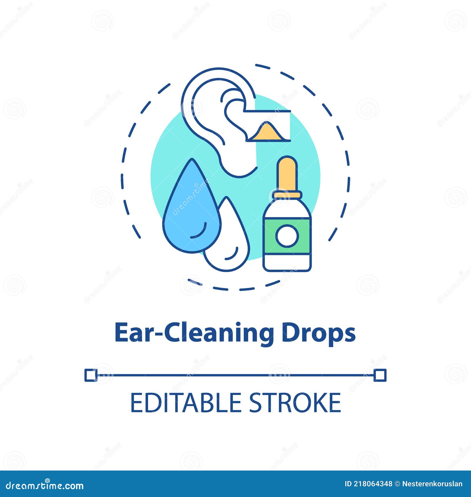 Ear-cleaning Drops Concept Icon Stock Vector - Illustration of water ...