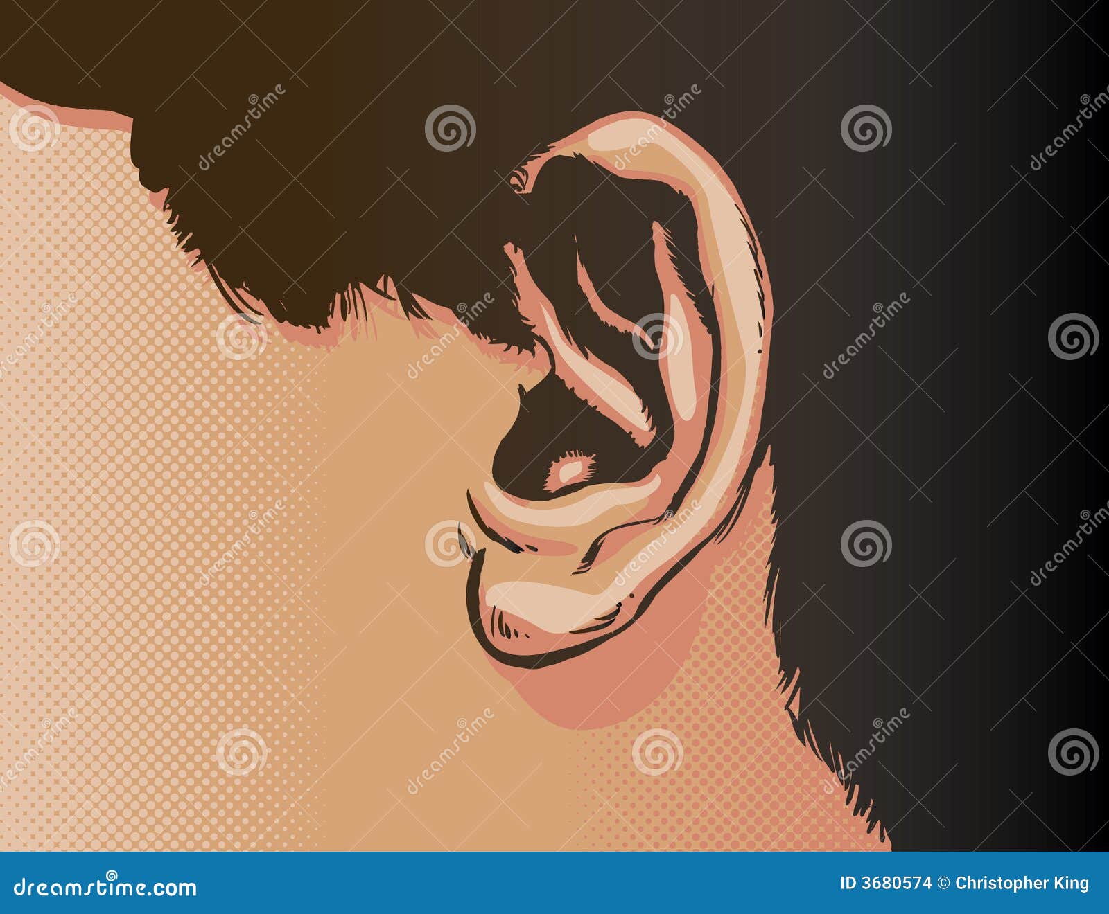 Ear Close Up Vector Illustration Stock Vector - Illustration of colour ...
