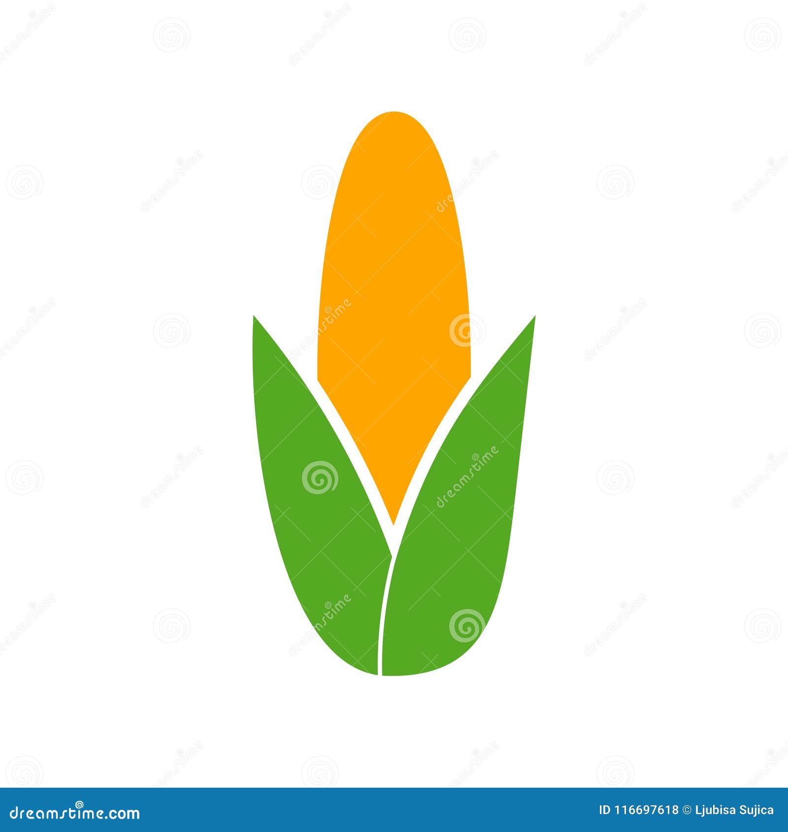 Ear of corn, Corn symbol stock vector. Illustration of green - 116697618