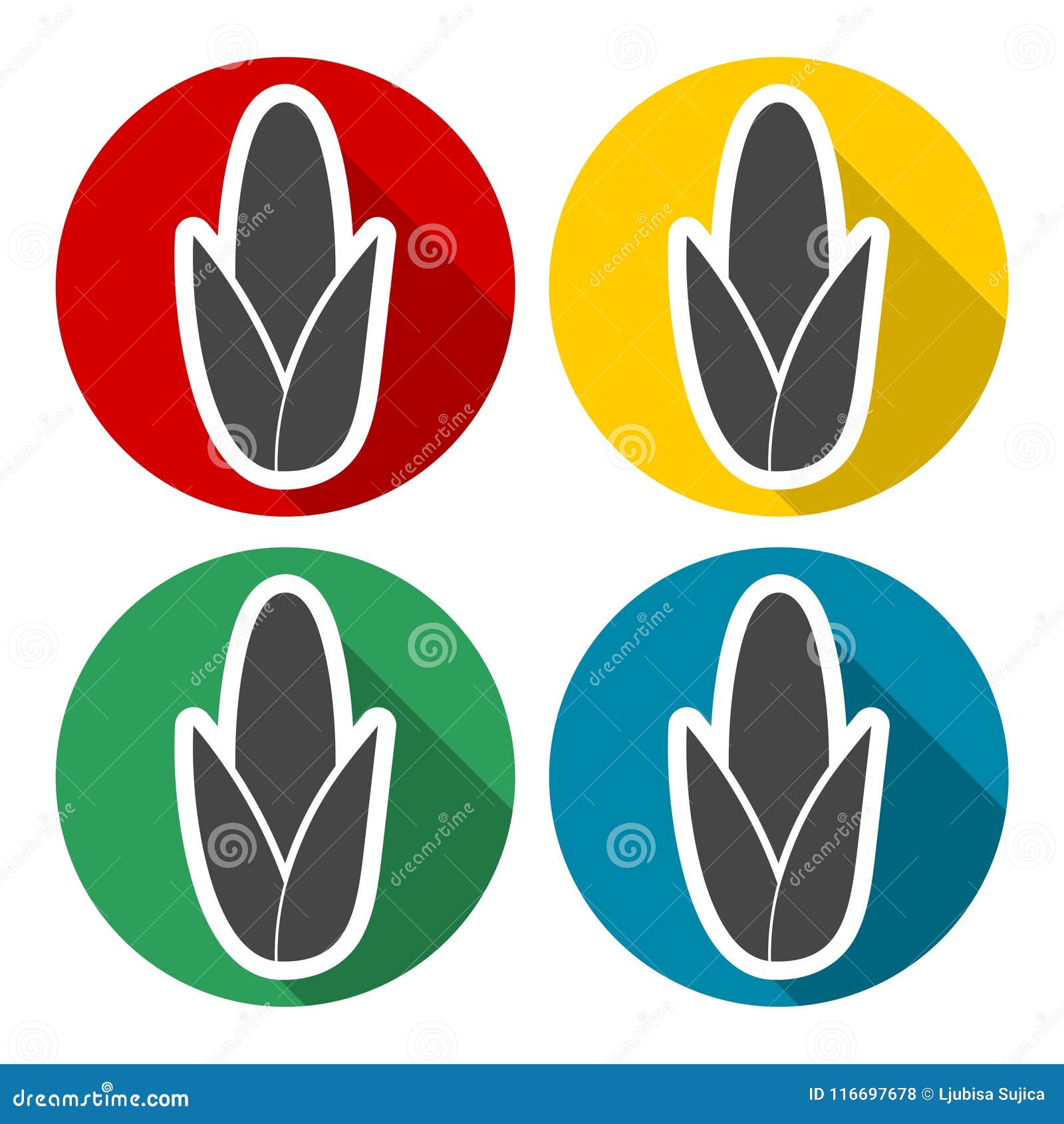 Ear of Corn, Corn Symbol Set Stock Vector - Illustration of crop ...