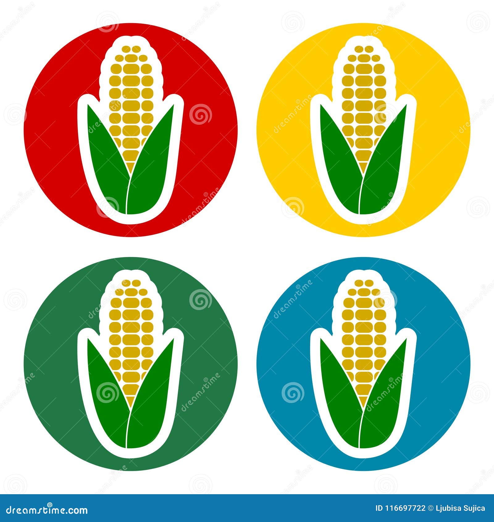 Ear of Corn, Corn Symbol Set Stock Vector - Illustration of clip, plant ...