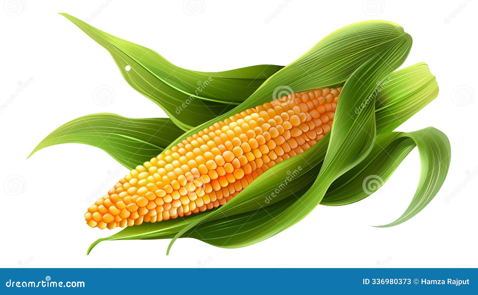 An Ear of Corn Hyper Realistic Highly Detailed Isolated on White ...