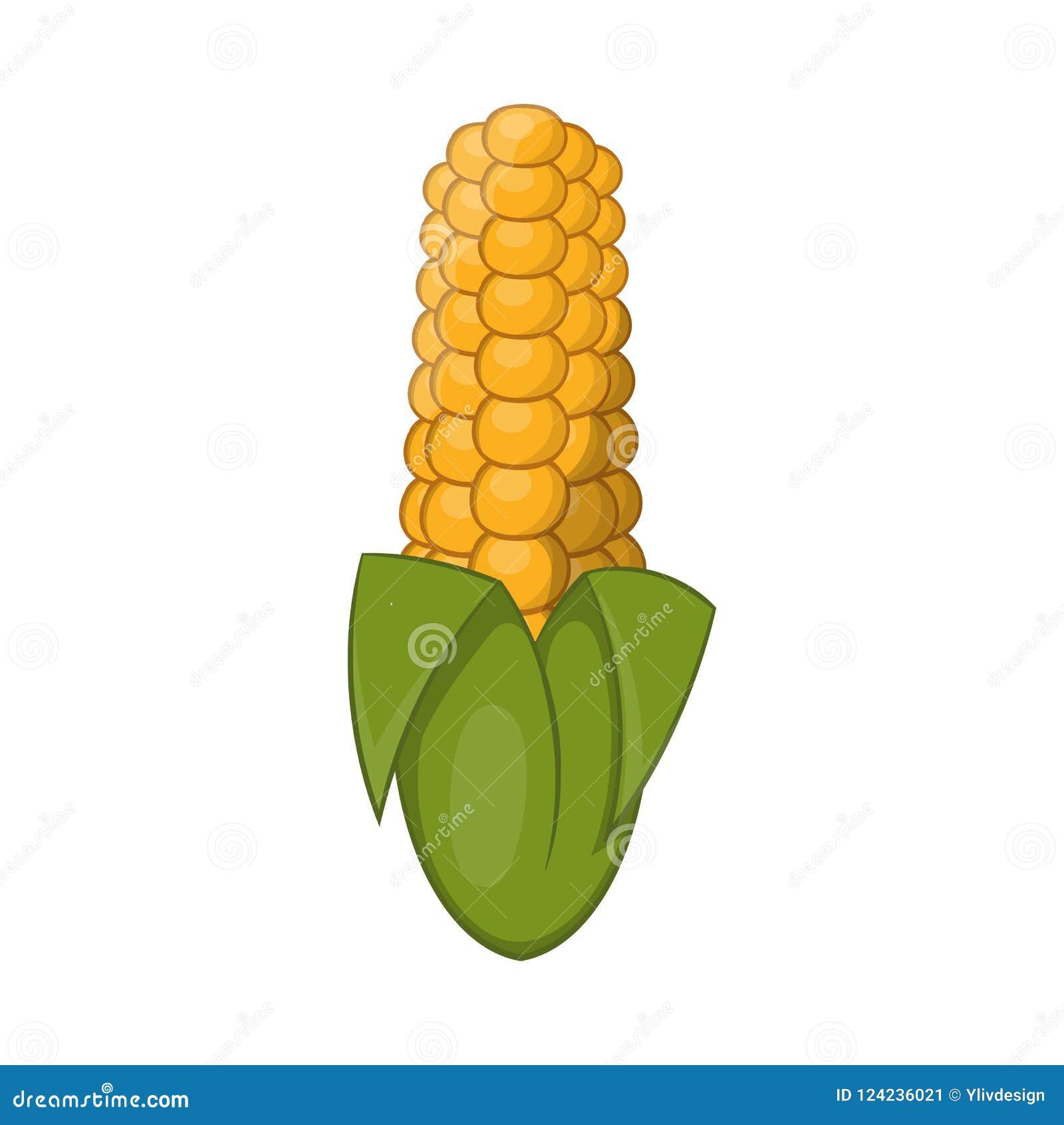 Ear of Corn Icon, Cartoon Style Stock Illustration - Illustration of ...
