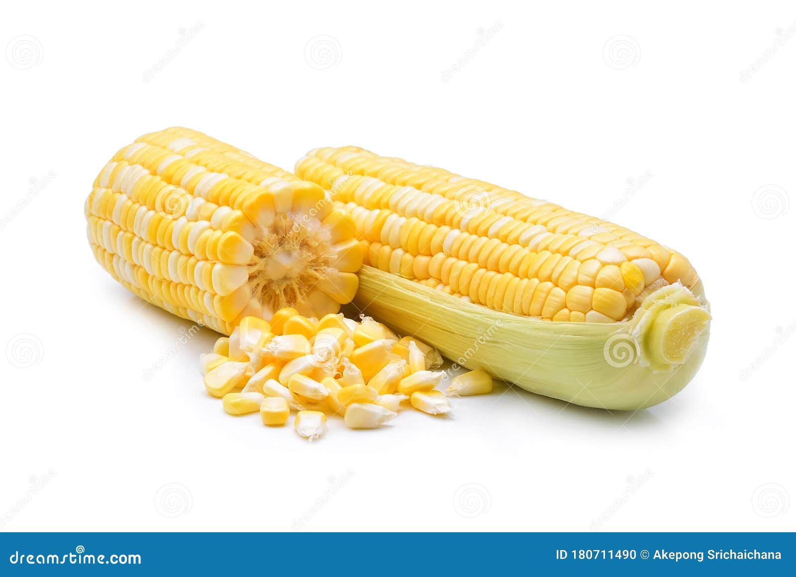 An Ear of Corn Isolated on a White Background Stock Photo - Image of ...