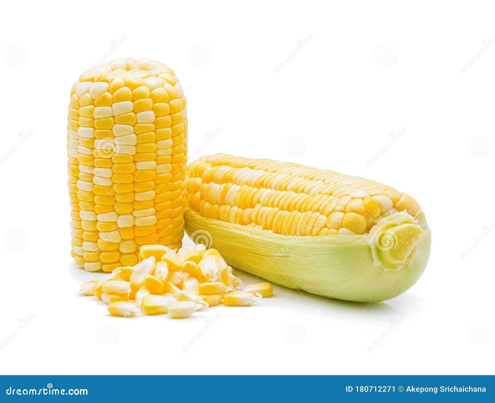 An Ear of Corn Isolated on a White Background Stock Image - Image of ...