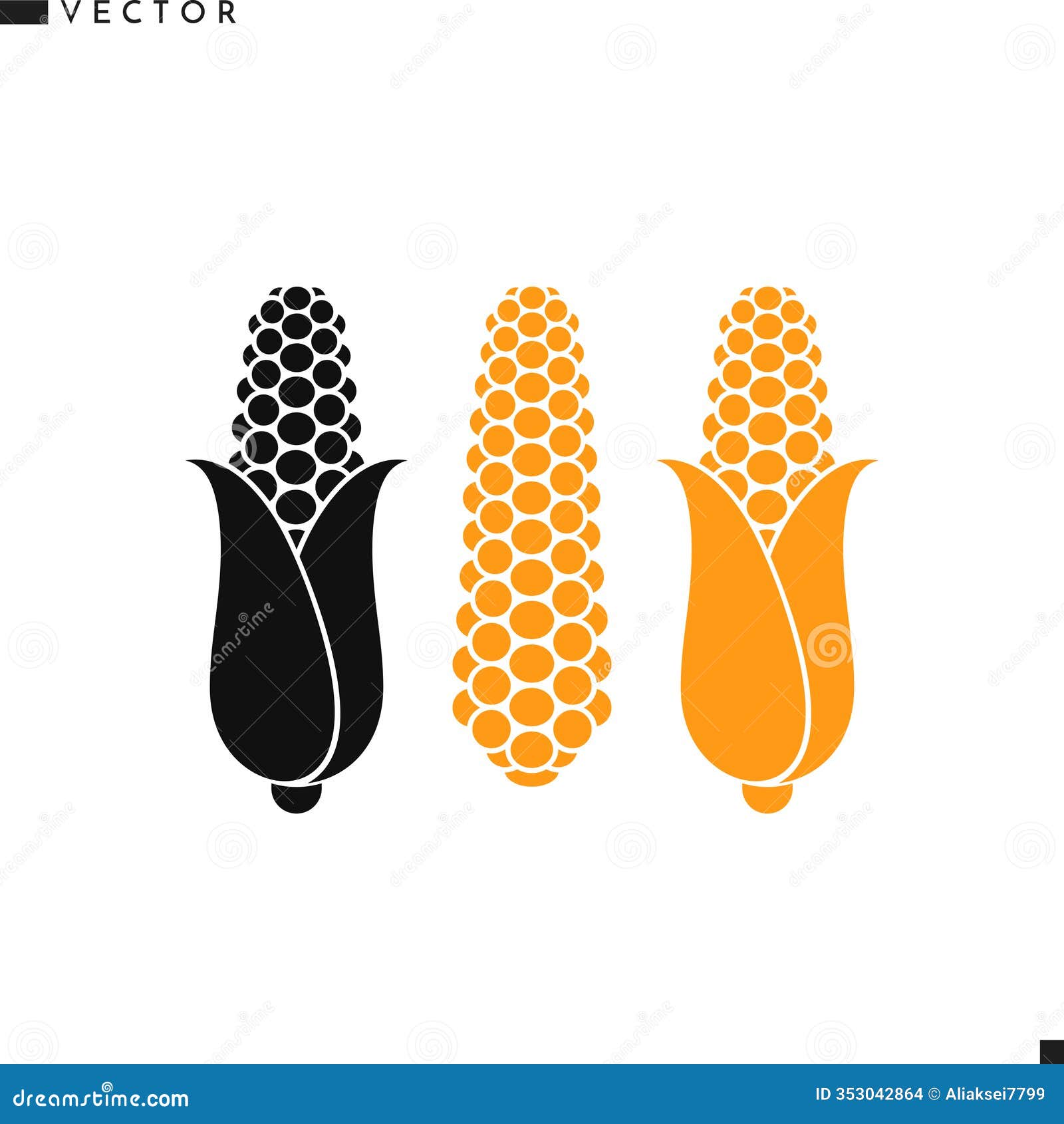 Ear of corn vector stock illustration. Illustration of symbol - 353042864
