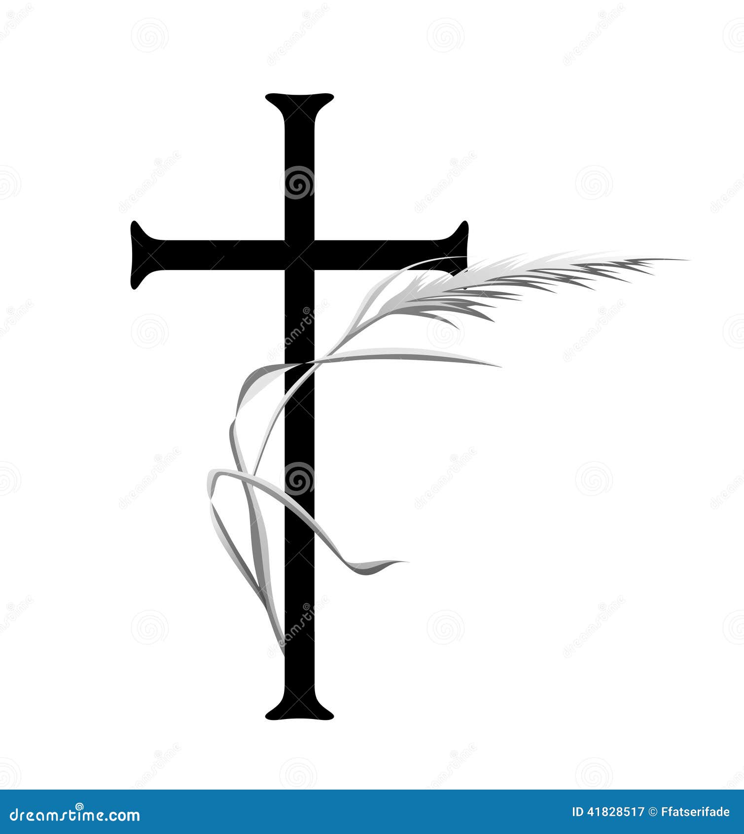 Ear and cross stock illustration. Illustration of condolence - 41828517