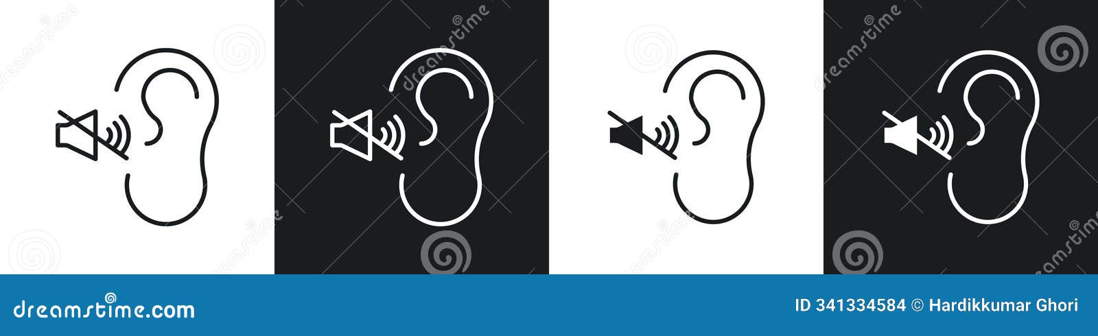 Deaf Icon Thin Outline Art Symbol Vector Illustration | CartoonDealer ...